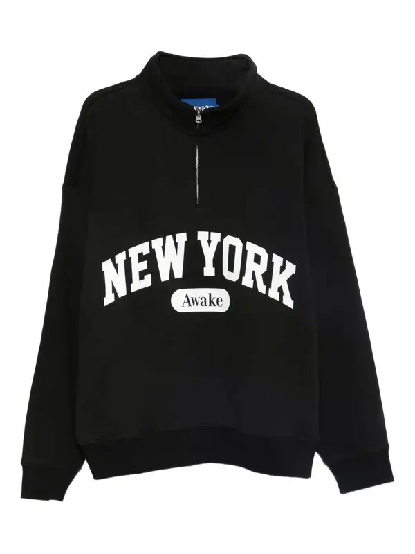 AWAKE NY Logo-print Half-zip Sweatshirt