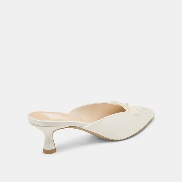 DOLCEVITA Cleo Heeled Mule - Off White Satin