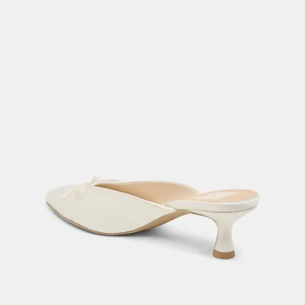 DOLCEVITA Cleo Heeled Mule - Off White Satin