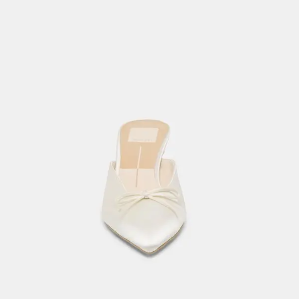 DOLCEVITA Cleo Heeled Mule - Off White Satin