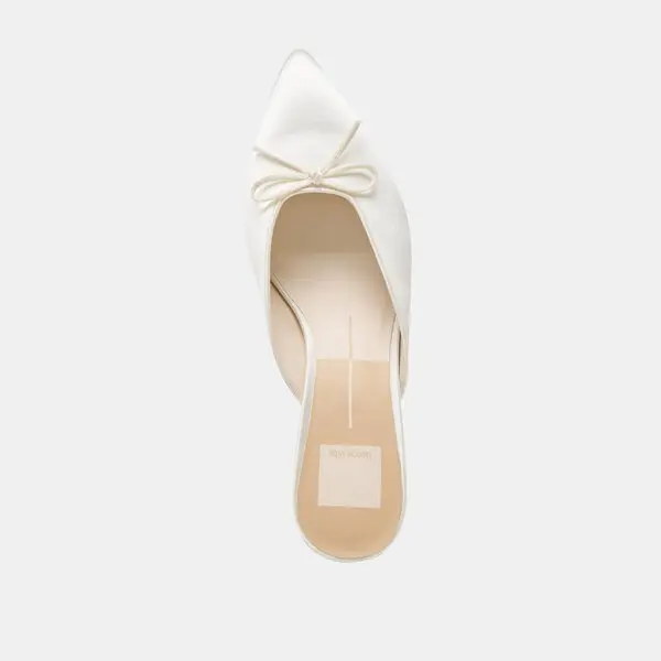 DOLCEVITA Cleo Heeled Mule - Off White Satin