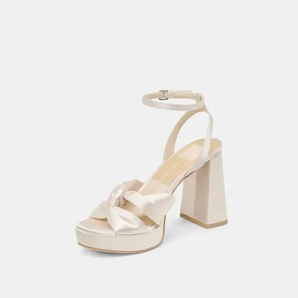 DOLCEVITA Parlo Platform Heels - Ivory Satin