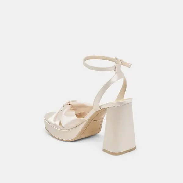 DOLCEVITA Parlo Platform Heels - Ivory Satin