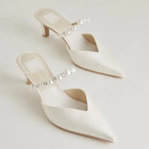 DOLCEVITA Kanika Pearl Mid Heels - Vanilla Pearls