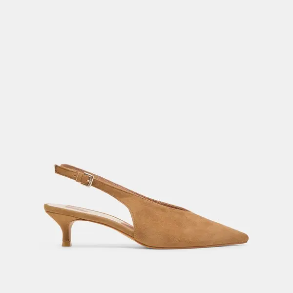DOLCEVITA Alenna Slingback Heels - Lt Brown Suede