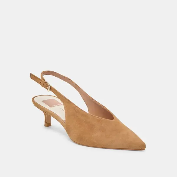 DOLCEVITA Alenna Slingback Heels - Lt Brown Suede