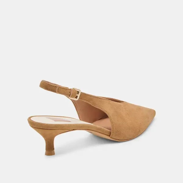 DOLCEVITA Alenna Slingback Heels - Lt Brown Suede