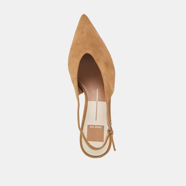 DOLCEVITA Alenna Slingback Heels - Lt Brown Suede