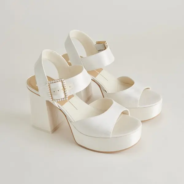 DOLCEVITA Bobby Pearl Platform Heels - White Pearls