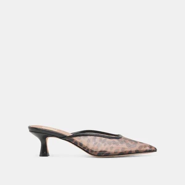 DOLCEVITA Cleo Leopard Print Kitten Heel Mules