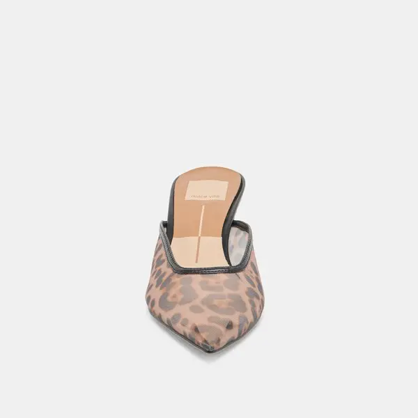 DOLCEVITA Cleo Leopard Print Kitten Heel Mules