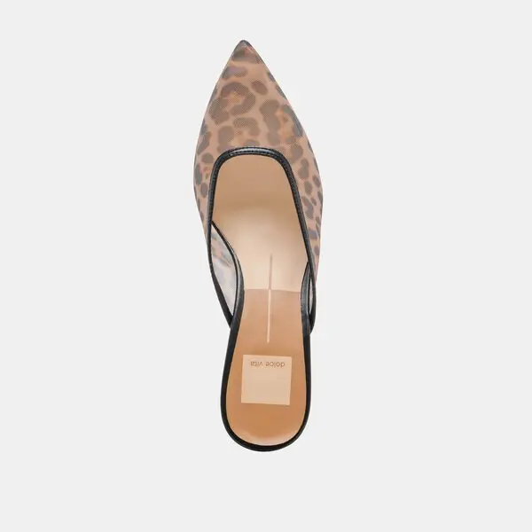 DOLCEVITA Cleo Leopard Print Kitten Heel Mules