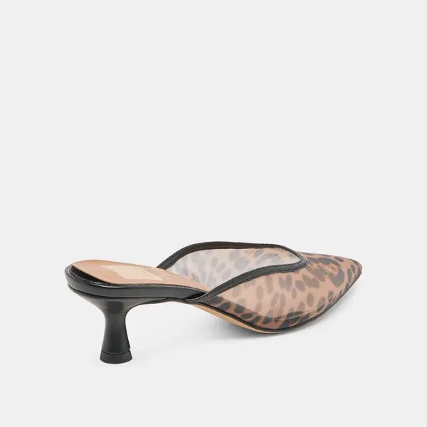 DOLCEVITA Cleo Leopard Print Kitten Heel Mules