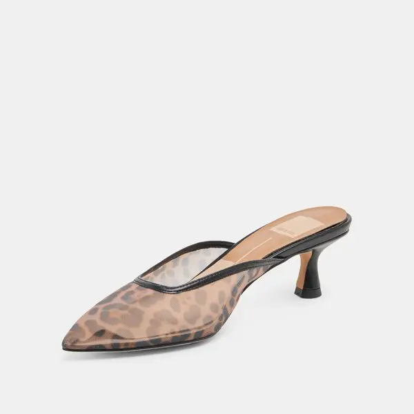 DOLCEVITA Cleo Leopard Print Kitten Heel Mules
