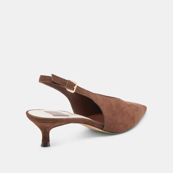 DOLCEVITA Slingback Kitten Heels - Dk Brown Suede