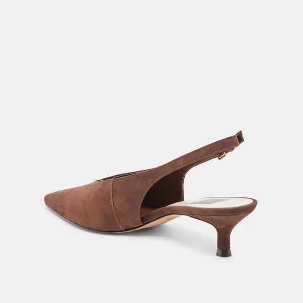 DOLCEVITA Slingback Kitten Heels - Dk Brown Suede
