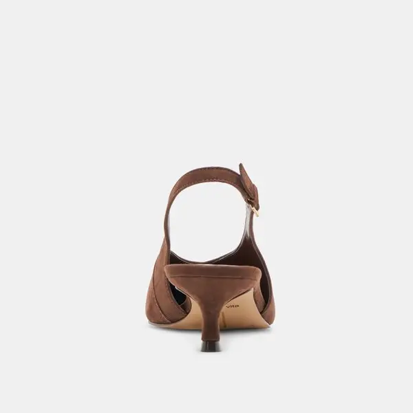 DOLCEVITA Slingback Kitten Heels - Dk Brown Suede