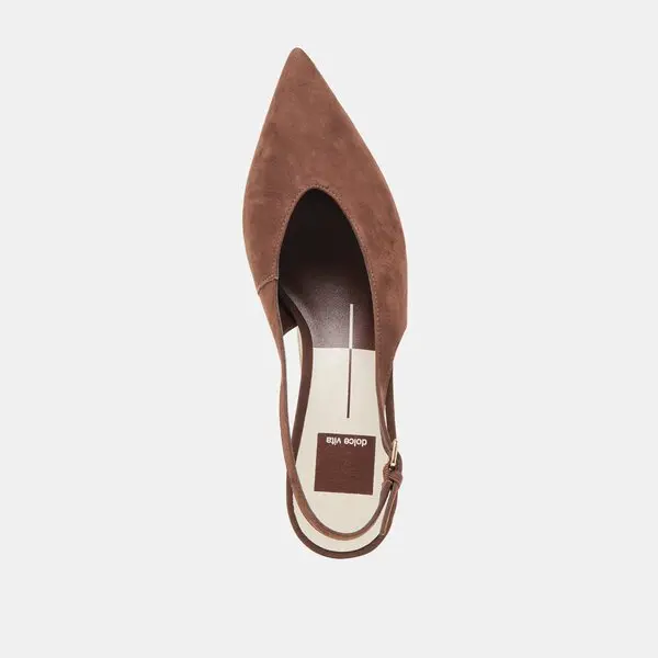 DOLCEVITA Slingback Kitten Heels - Dk Brown Suede