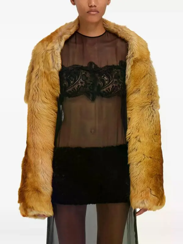 FERRAGAMO Shearling Bolero Jacket - Brown