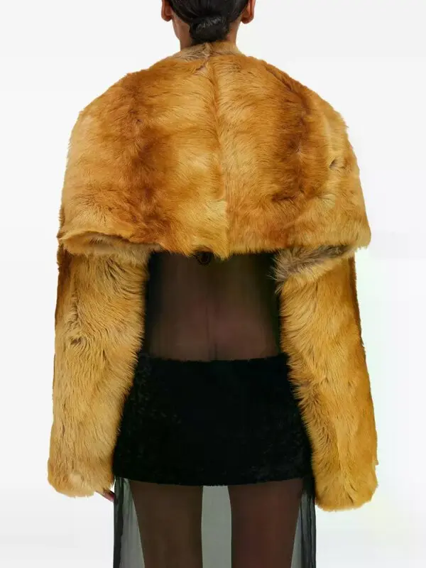 FERRAGAMO Shearling Bolero Jacket - Brown