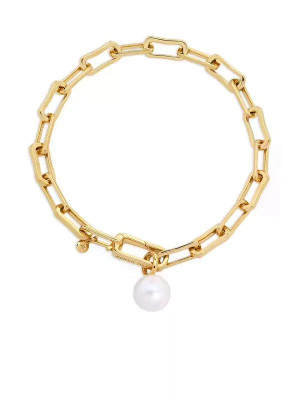 Monica Vinader Recycled 18k Vermeil Alta Chain Pearl Bracelet - Gold