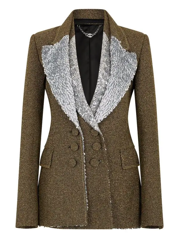Rabanne Sequin-embellished Layered Blazer