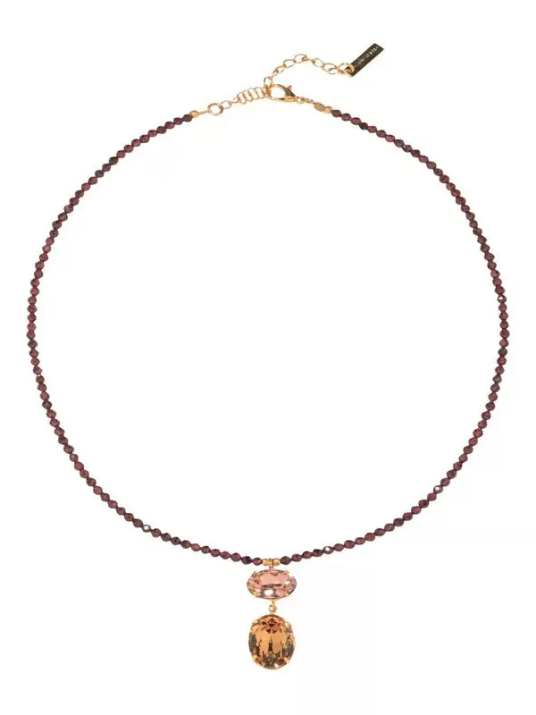 JENNIFER BEHR Freya Oval-cut Stone Necklace - Red