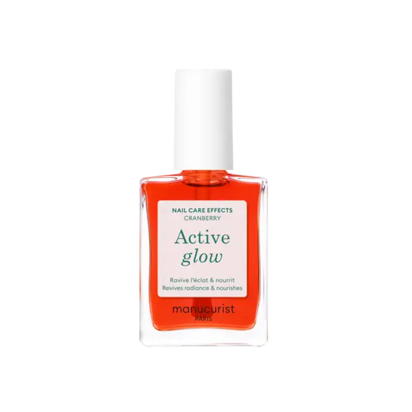 MANUCURIST Active Glow Nail Polish For A Coral Gloss Finish, Nail Strengthener And Growth - Cranberry