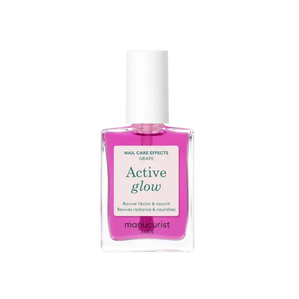 MANUCURIST Active Glow Nail Polish For A Lilac Gloss Finish, Nail Strengthener And Growth - Grape