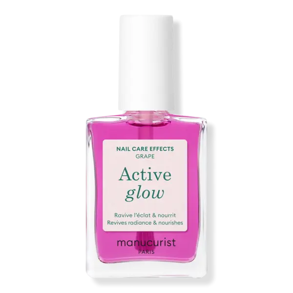 MANUCURIST Active Glow Nail Polish For A Gloss Finish, Nail Strengthener And Growth - Grape