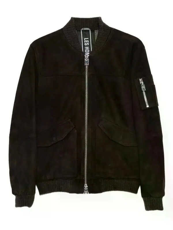 LES HOMMES Panelled Zip-up Bomber Jacket