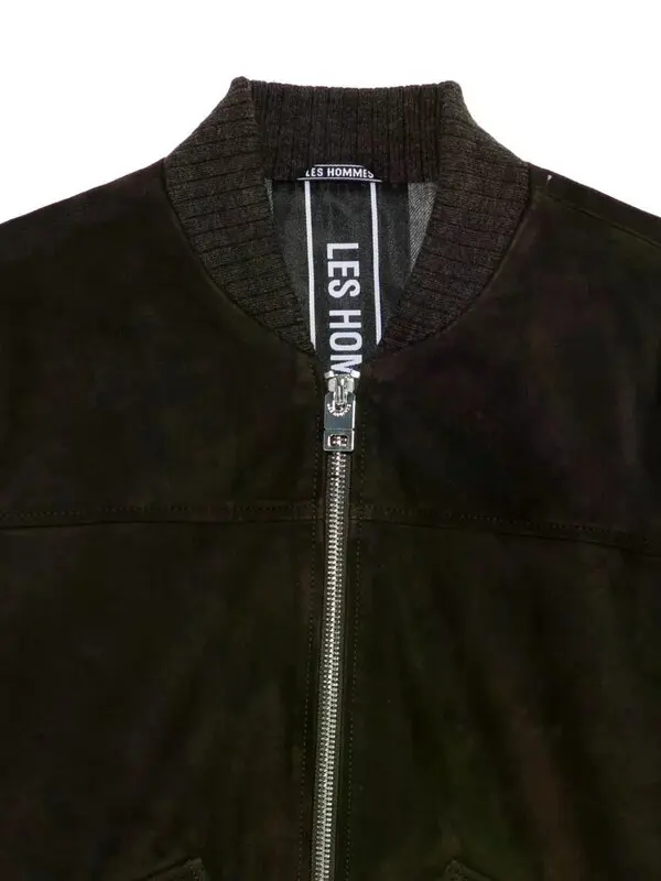 LES HOMMES Panelled Zip-up Bomber Jacket
