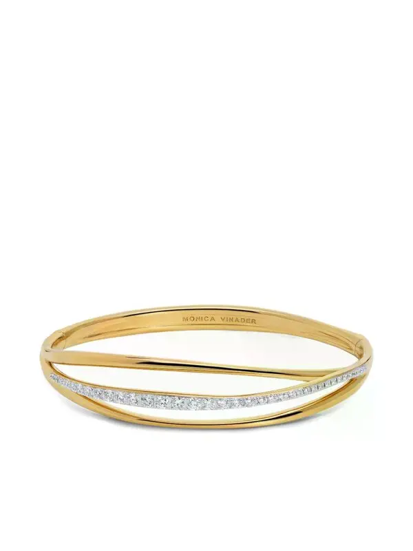 Monica Vinader Nura Diamond Bangle Bracelet - Gold