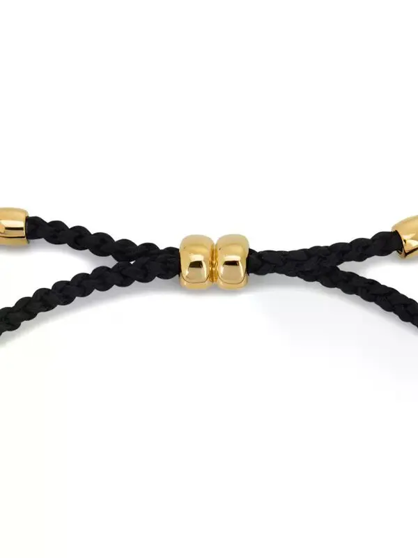 Monica Vinader 18k Gold-vermeil Pear-diamond Cord Bracelet - Black