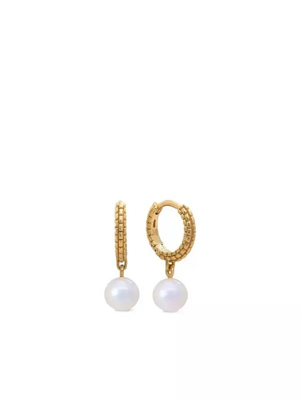 Monica Vinader Heirloom Pearl-embellished Huggie Earrings - Gold