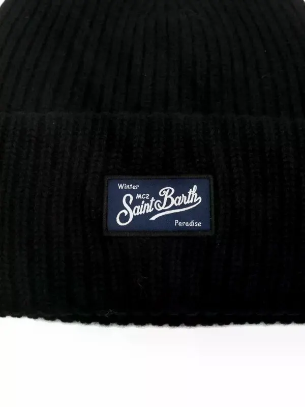MC2 SAINT BARTH Ribbed-knit Beanie - Black