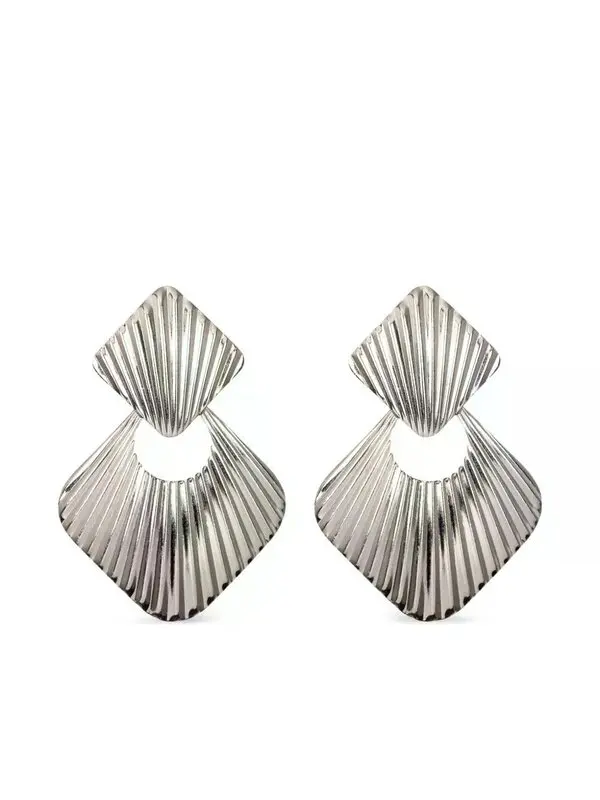 JENNIFER BEHR Demetra Ridged Drop Earrings - Silver