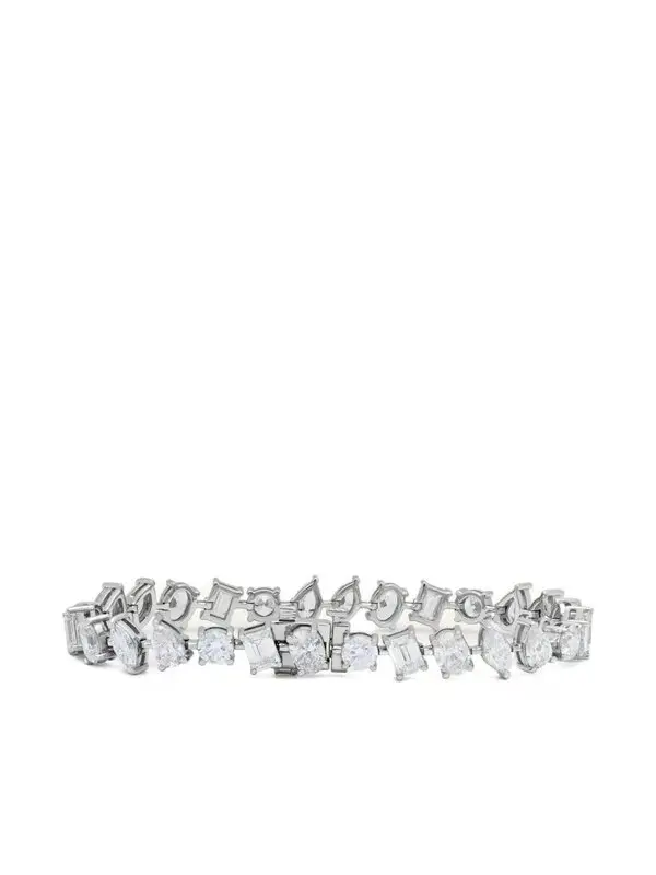 JEWELS AFICIONADO 18k White Gold Diamond Confetti Tennis Bracelet - Silver