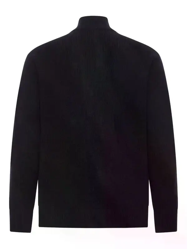 ROBERTO COLLINA Zip-up Ribbed Wool Cardigan