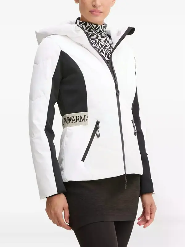Emporio Armani Logo-Embellished Ski Jacket - White | Editorialist