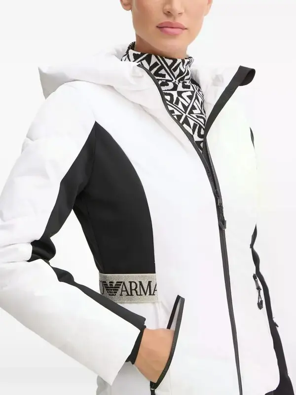 Emporio Armani Logo-Embellished Ski Jacket - White | Editorialist