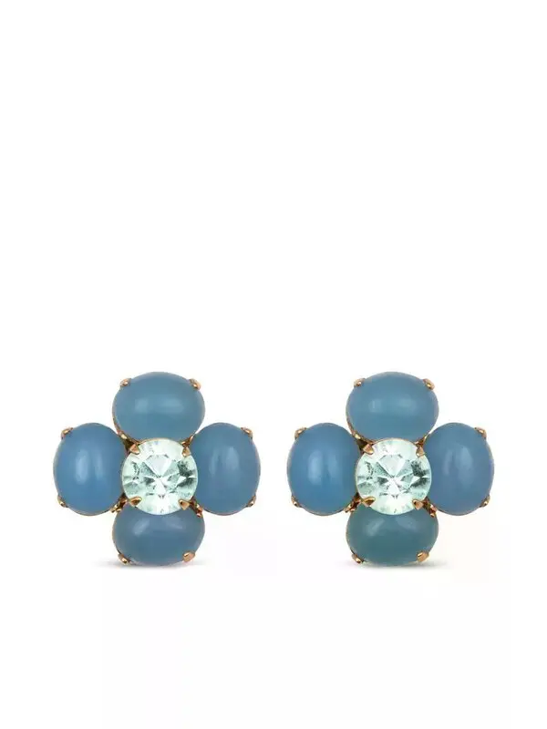 JENNIFER BEHR Quinn Chalcedony Earrings - Gold