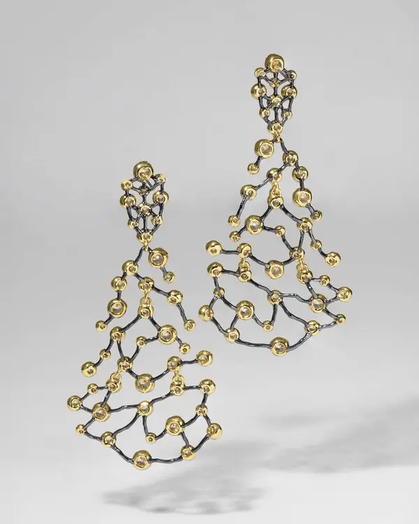 Alexis Bittar Asterales Celestial Statement Earrings - Noir