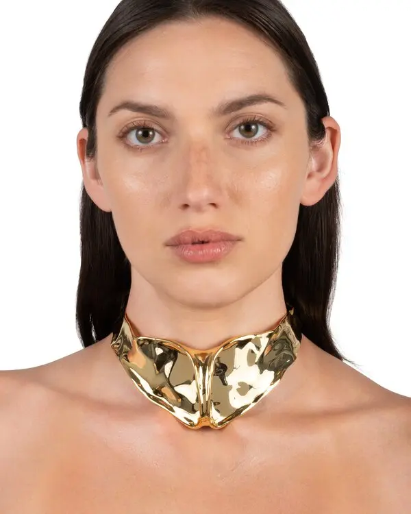 Alexis Bittar Molten Crest Collar Necklace - Gold