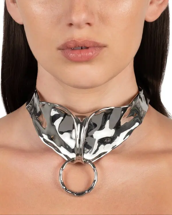 Alexis Bittar Molten Bonded Collar Necklace - Silver