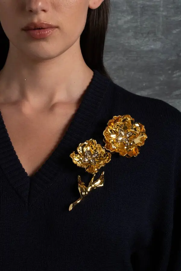 Alexis Bittar Jardin Rose Pin - Gold