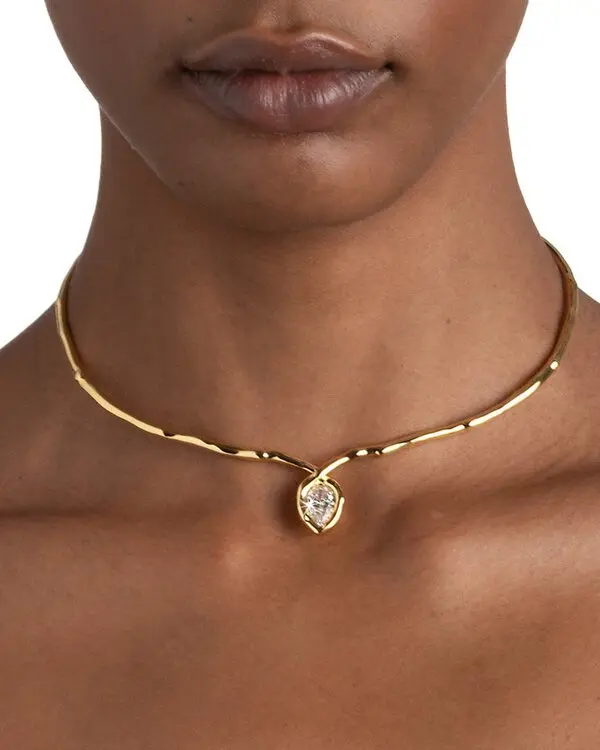 Alexis Bittar Asterales Floating Collar Necklace - Gold