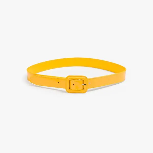 MOTHER The Polish Off Leather Belt - Yellow