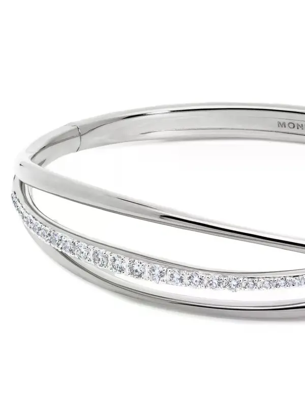 Monica Vinader Diamond Wrap Bangle Bracelet - Silver