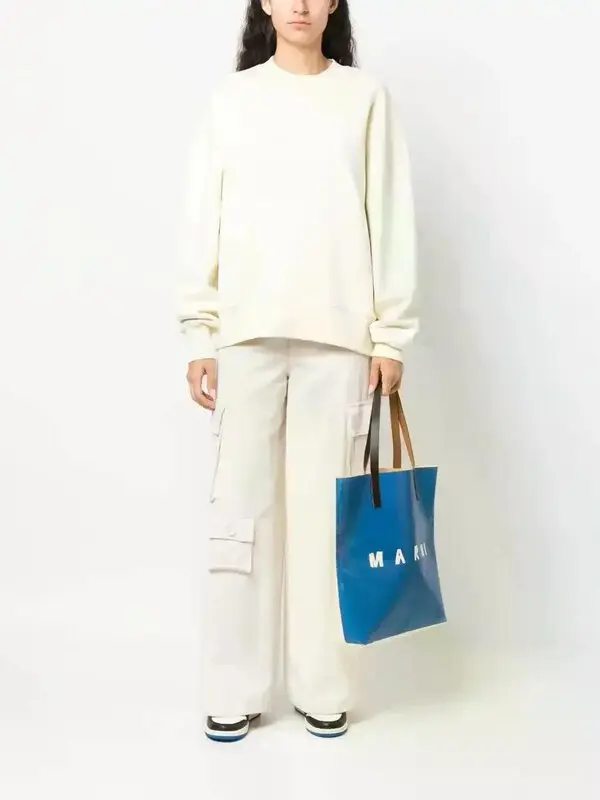 AMI Paris Logo-embroidered Patch Sweatshirt - Neutrals